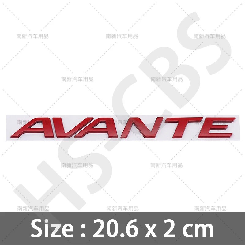 Металлическая эмблема с буквами AVANTE, логотип, 3D наклейка, украшение для кузова, значок, Red