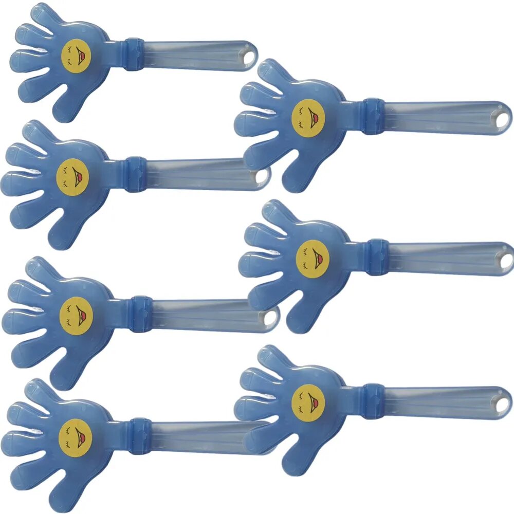 Набор для болельщиков реквизит в виде хлопушки со смайликами, подходит для концертов и футбольных матчей, длина 28 см, упаковка из 7 штук, Синий.