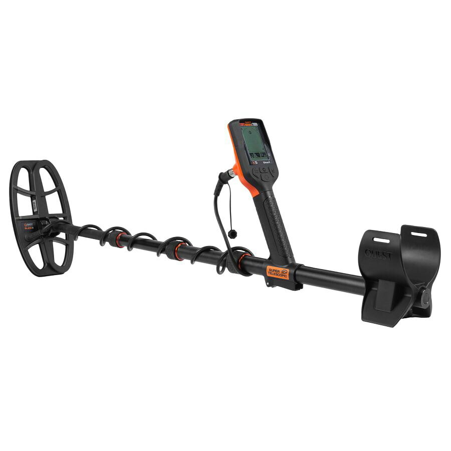 Металлоискатель Quest X5, грунтовый, для поиска на суше и под водой, телескопическая штанга