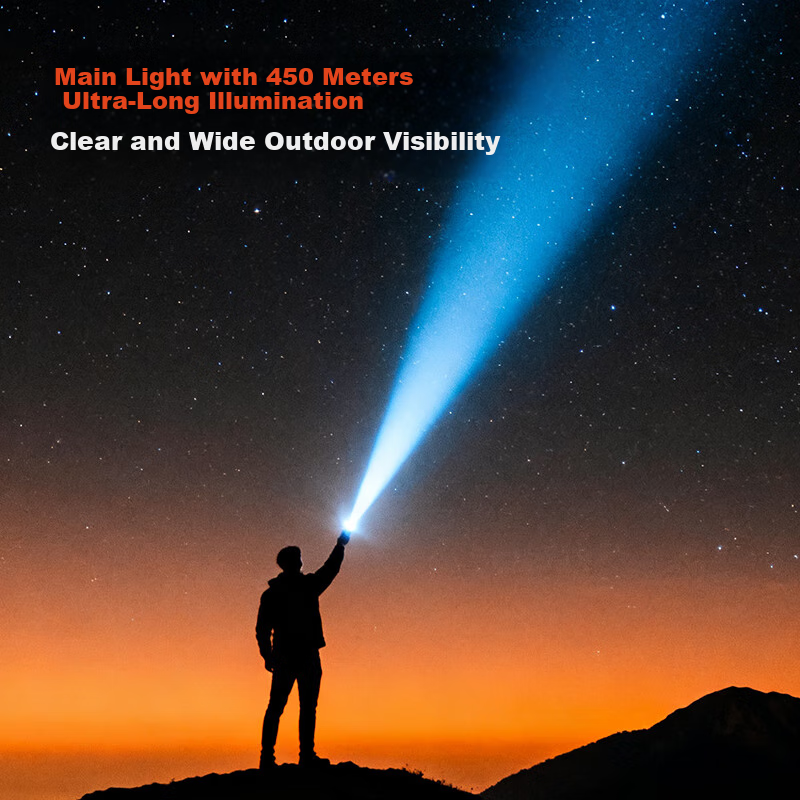 Deli Высокая яркость фонарь с Type-C зарядкой регулируемый фокус водонепроницаемый 5-10 часов автономной работы