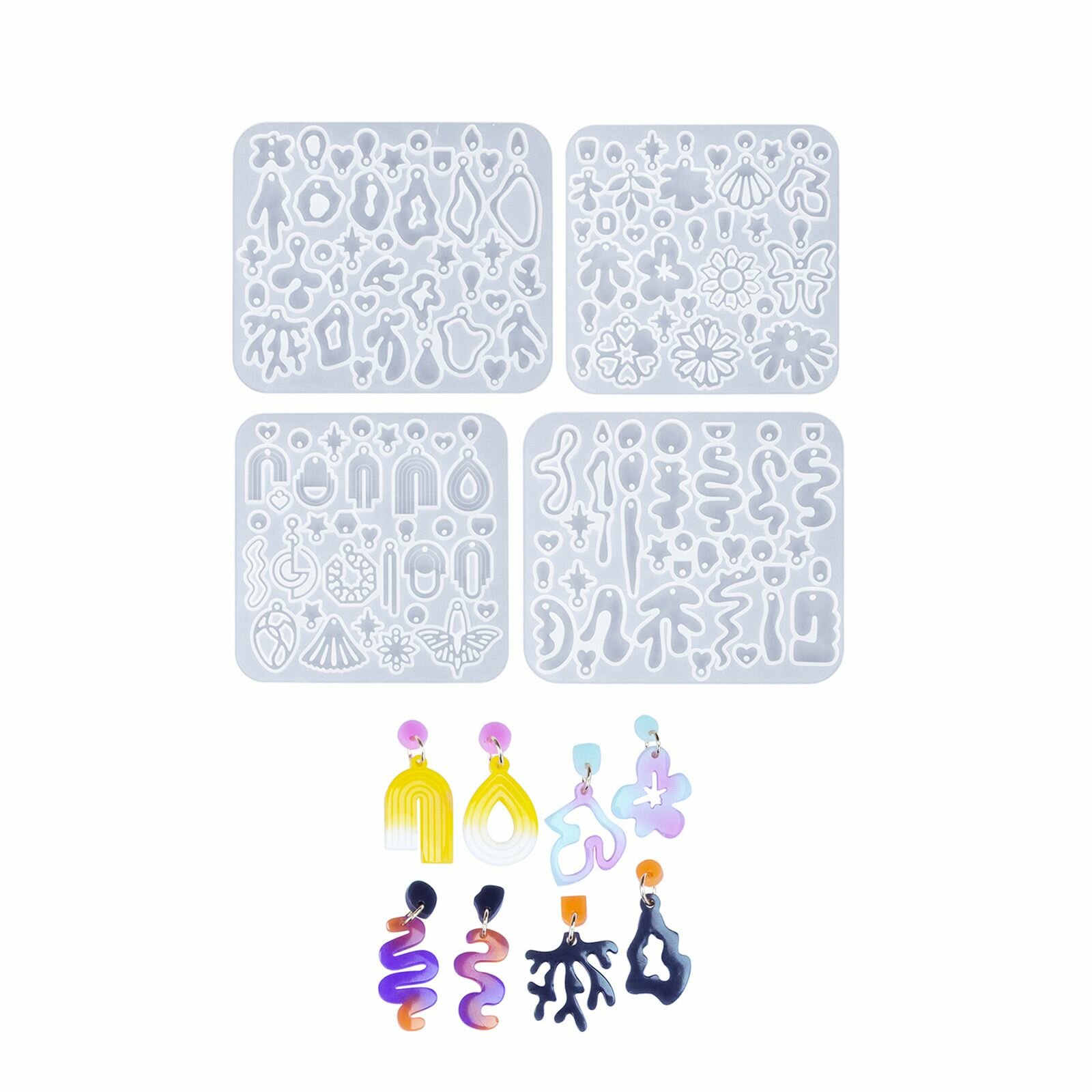 4 шт Геометрические нерегулярные силиконовые формы для серег индивидуальные