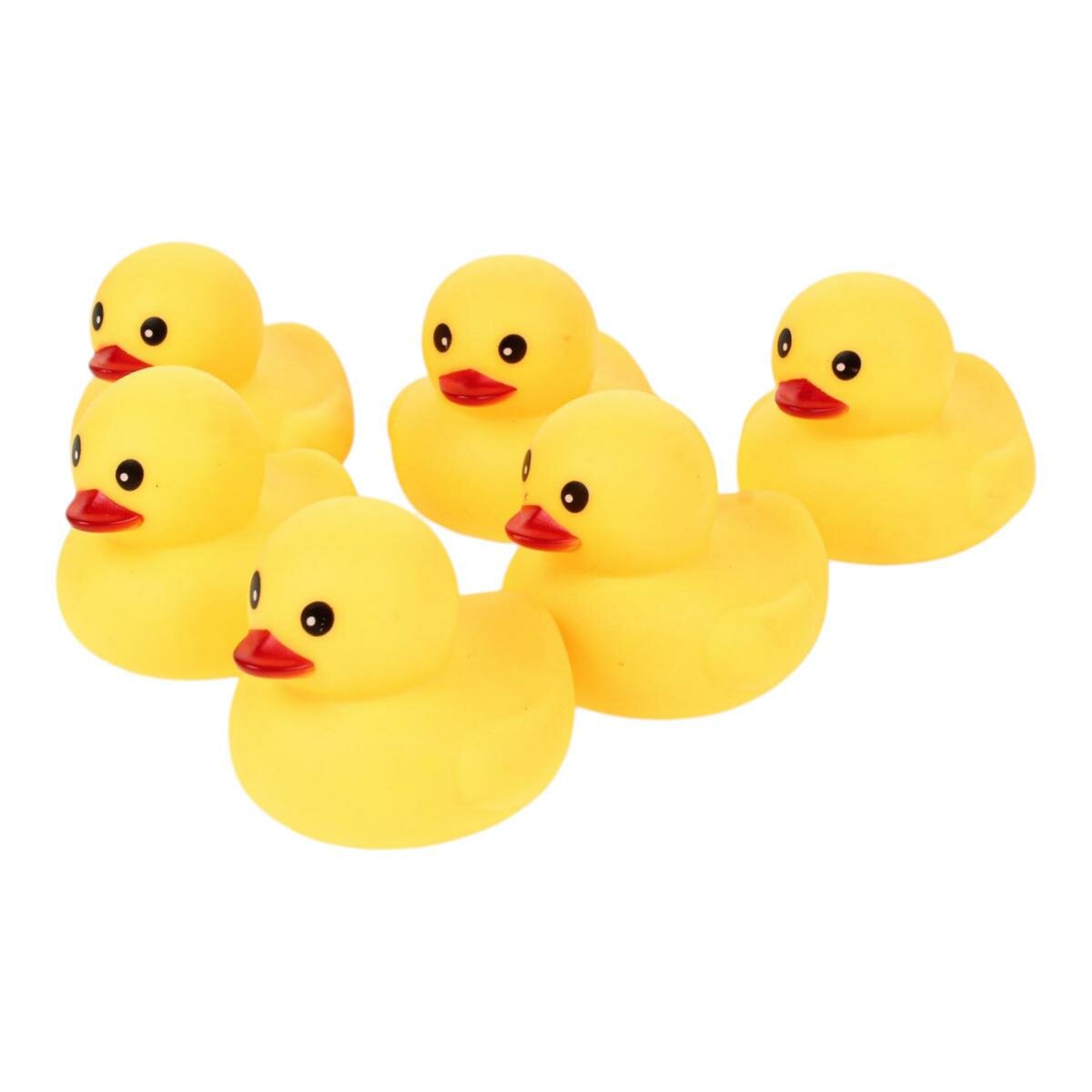 Набор игрушек для купания "Уточки" 6 шт, желтые резиновые утки для ванной из ПВХ, развивающий комплект для малышей