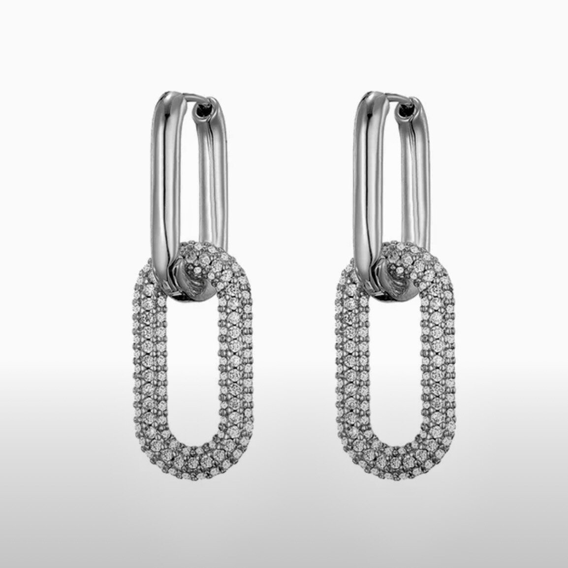 Серьги-трансформеры, Swarovski Zirconia, циркон, фианит