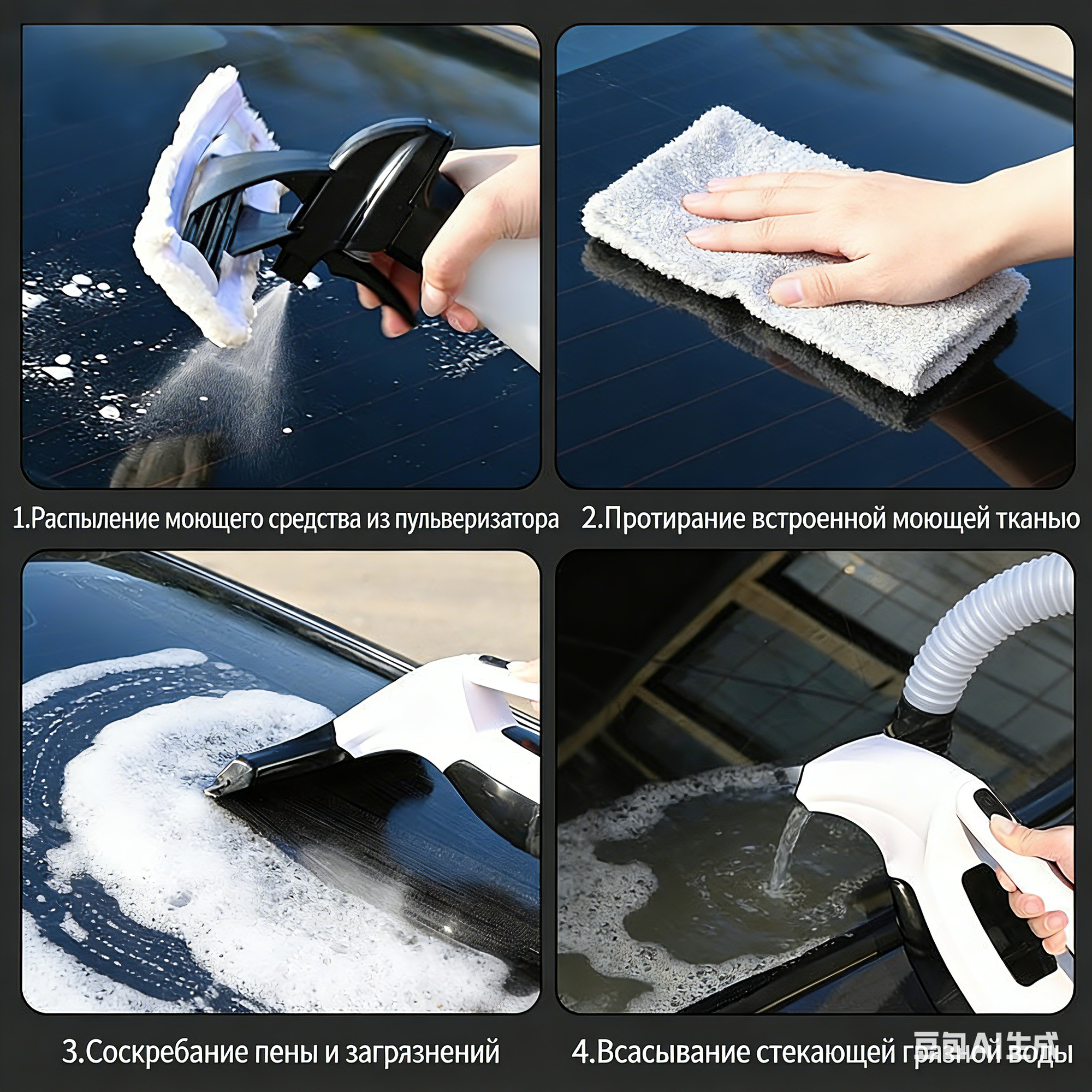 Портативный стеклоочиститель, стеклоочиститель, робот заряжается.