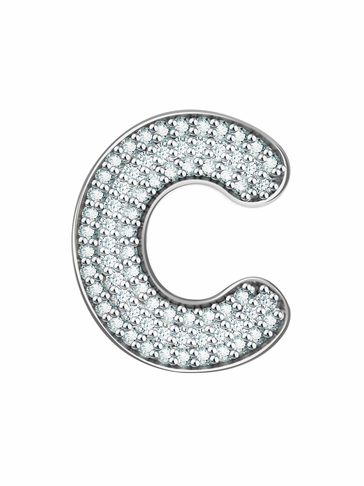 Подвеска, серебро, 925 проба, родирование, фианит