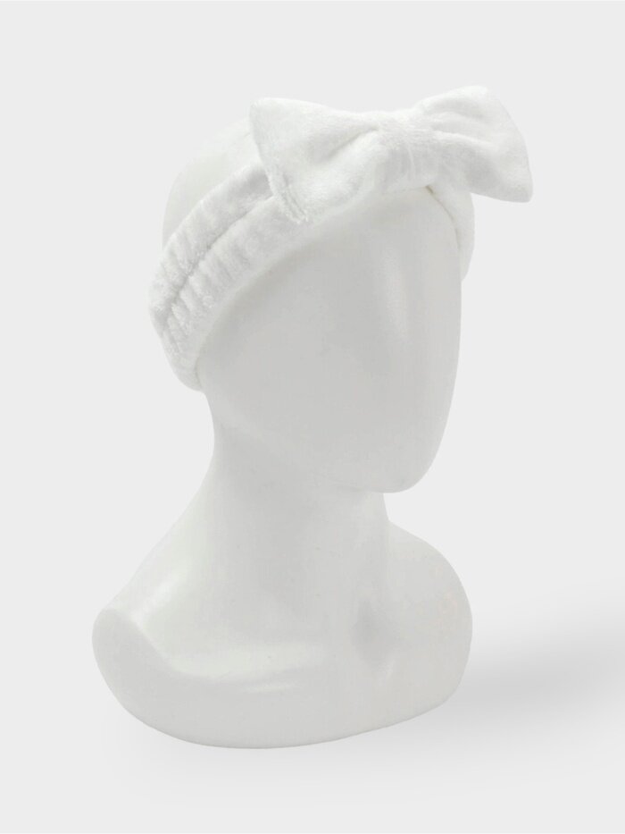 Повязка для умывания Доляна Бантик, микрофибра, белая