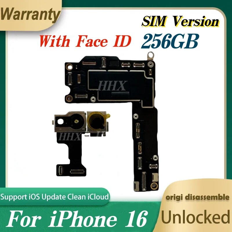 Материнская плата iPhone 16, 256GB, SIM, Face ID, Warranty