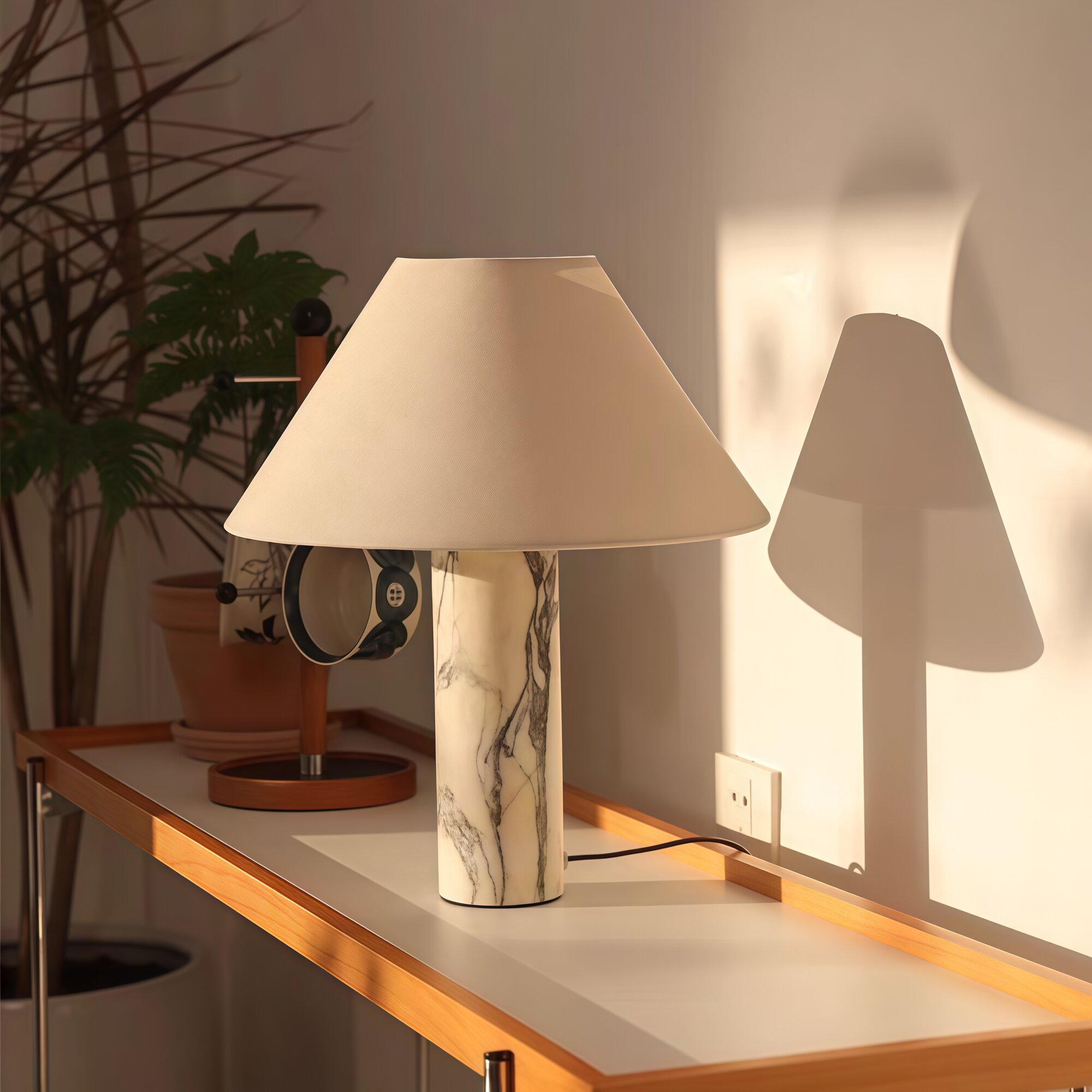 Светильник Clear Lighting , мраморный, без крепления, с абажуром, белый