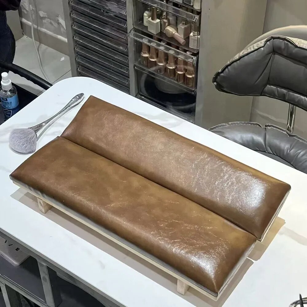 Подставка для маникюра/Деревянный кожаный кронштейн в японском стиле