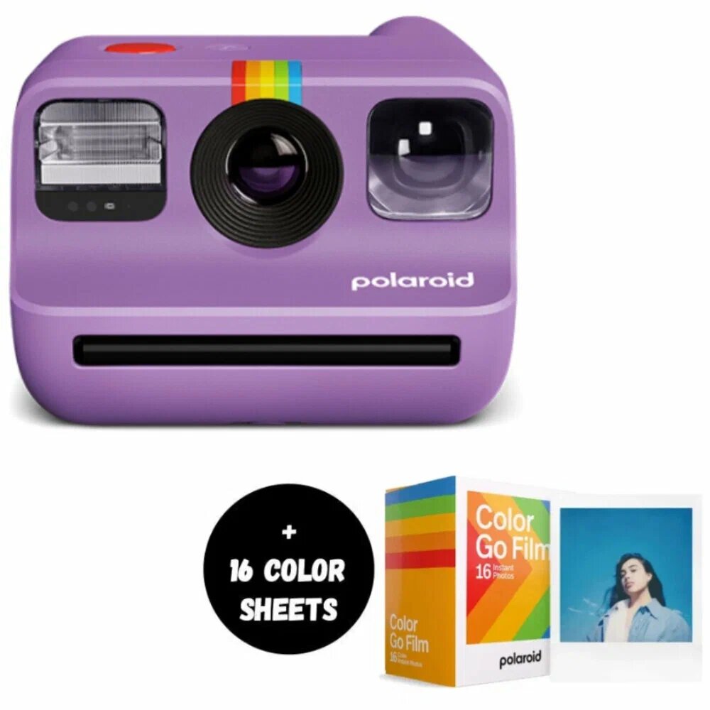 Polaroid Go Generation 2 Мини-камера Мгновенной Печати, Пленочная Наружная Камера，16 цветных пленок（Purple）