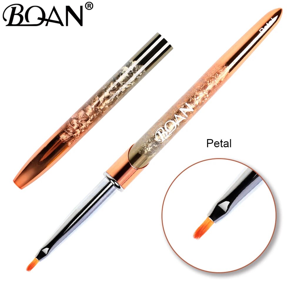 BQAN Розовая Золотая Кисть для дизайна ногтей petal