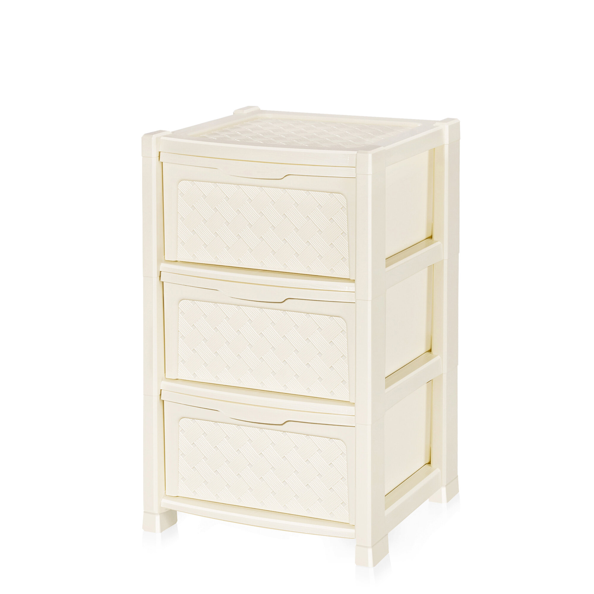 Комод «Виола» 3-секционный с 3 ящиками, пластик (цвет в ассорт. бежевый, коричневый, слоновая кость)