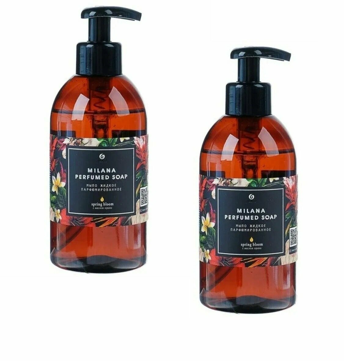 Мыло жидкое GraSS парфюмированное "Milana Spring Bloom" ,300 мл 2шт