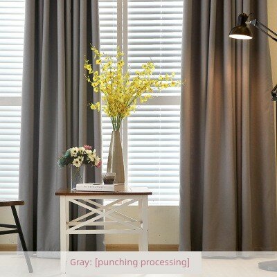 Новая вельветовая льняная ткань для штор, простые шторы для гостиной, спальни, эркера, шторы от пола до потолка. Серый