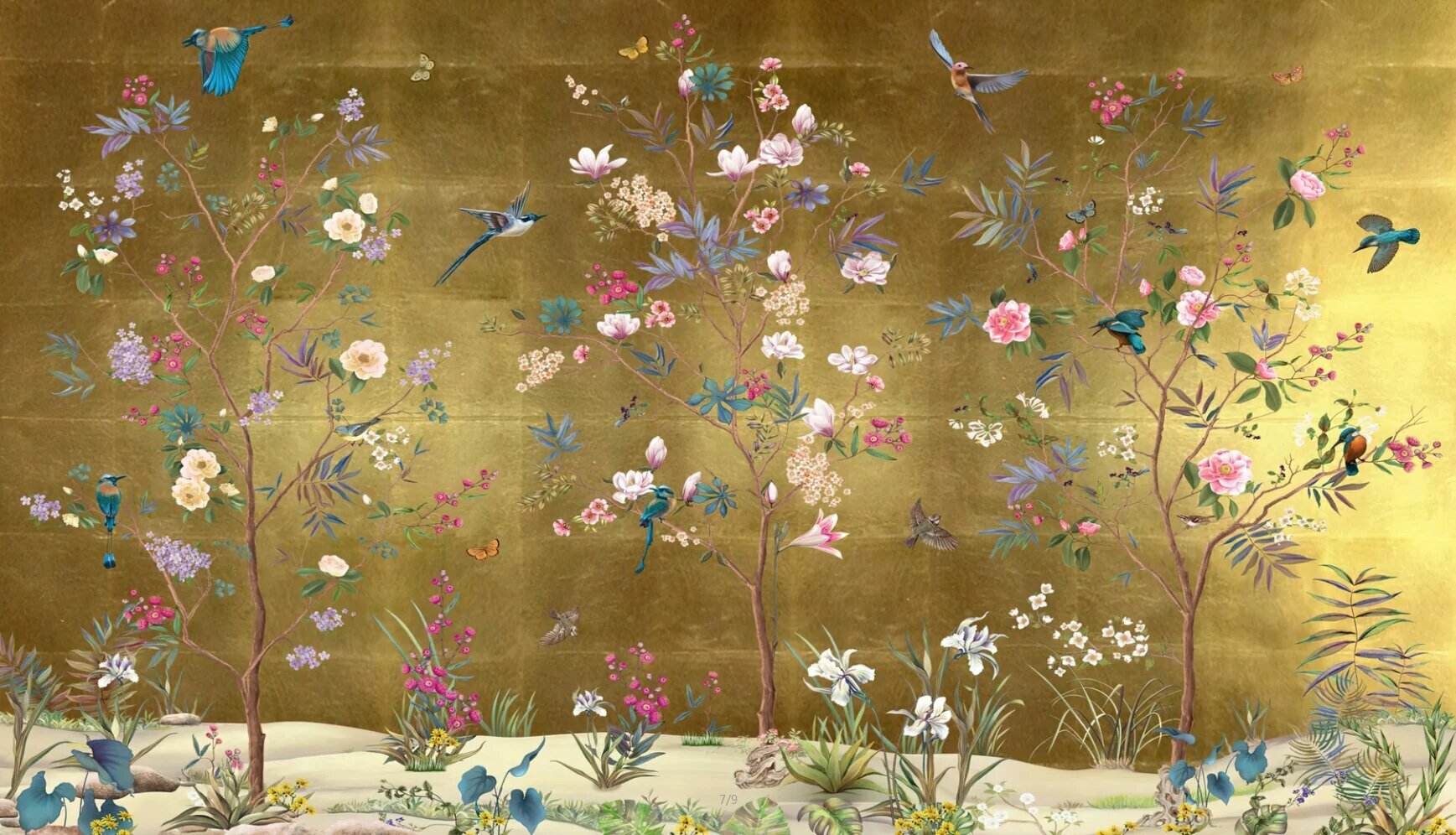 Beibehang шелковые обои американские цветы птицы 3D 1586526627-2, Silk