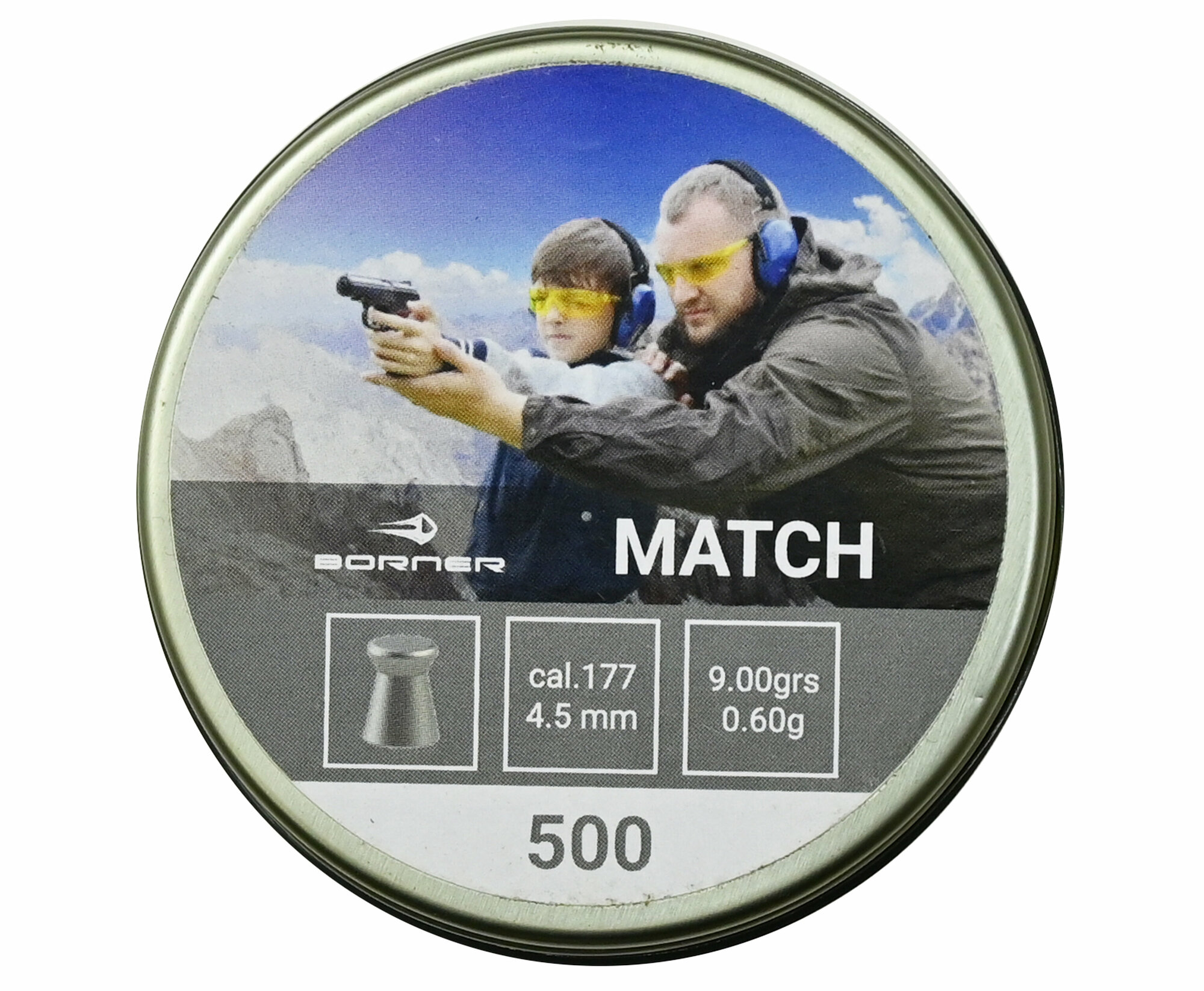 Пули пневматические Borner Match 4.5 мм (500 шт, 0.60 грамм)