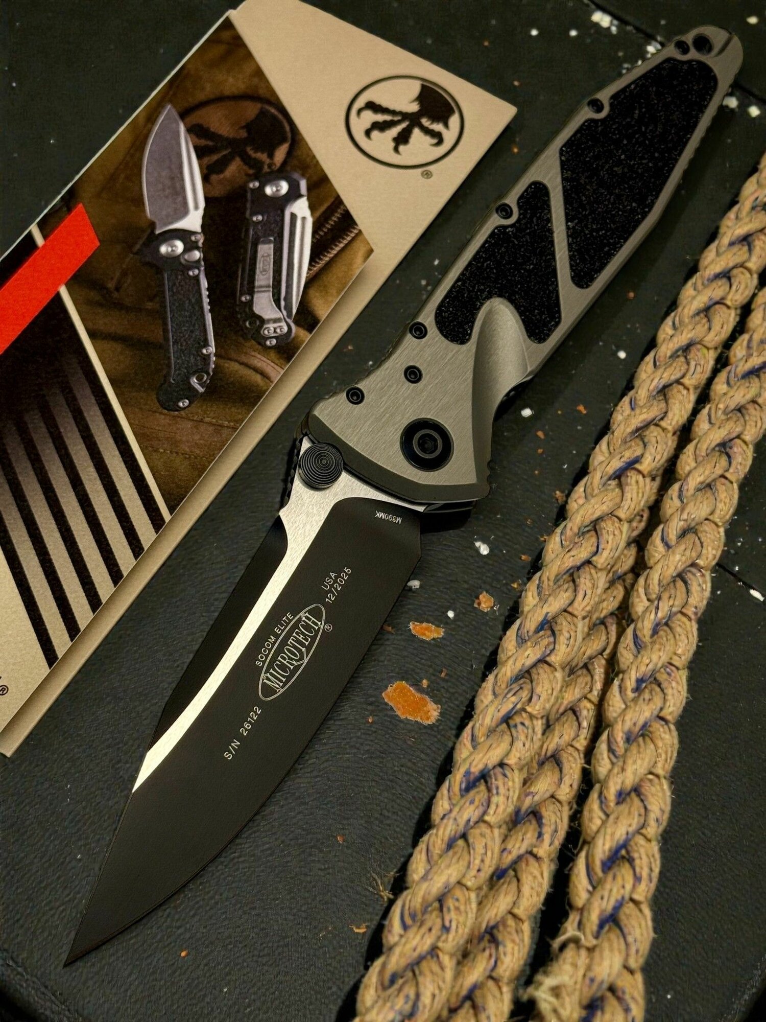 Нож складной MicroTech MCT1601NC Socom Elite, Black Blade, Natural Clear Handle