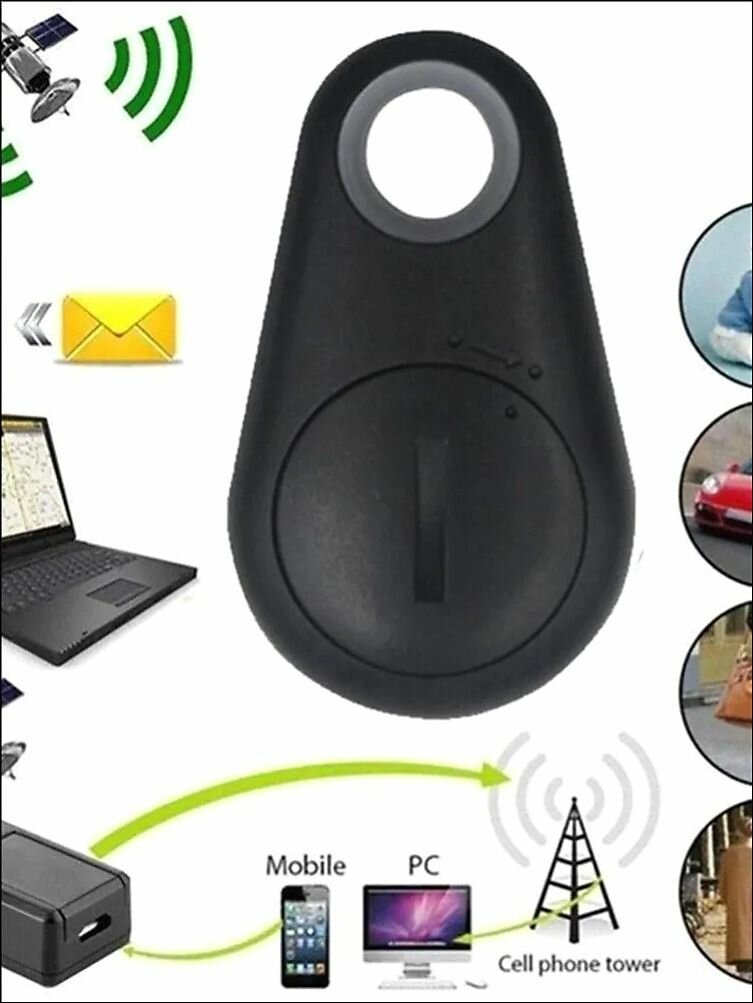 Трекер для ошейника и поводка, для собак, Bluetooth, чёрный, Easy Pack