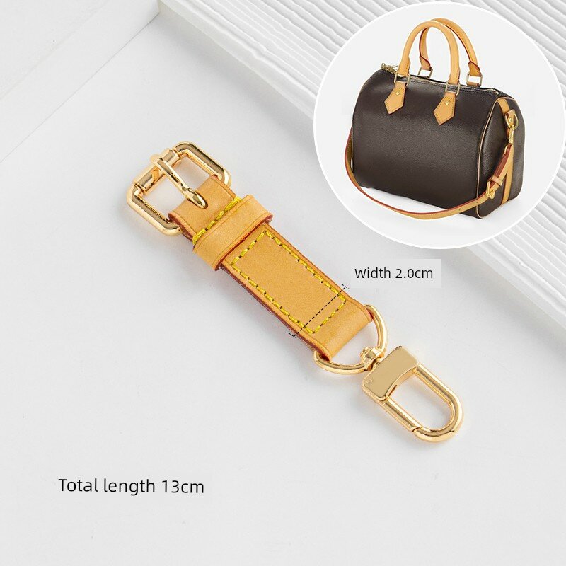 Коричневый кожаный укорачивающий замок для сумок LV Speedy 25 (ширина 2.0 см)