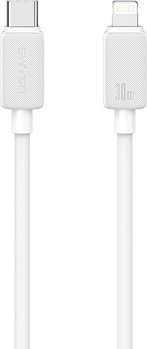 Кабель Usams US-SJ697 30W Striped Data Cable Type-C To Lightning-KY Series 2m Белый (SJ697USB02)