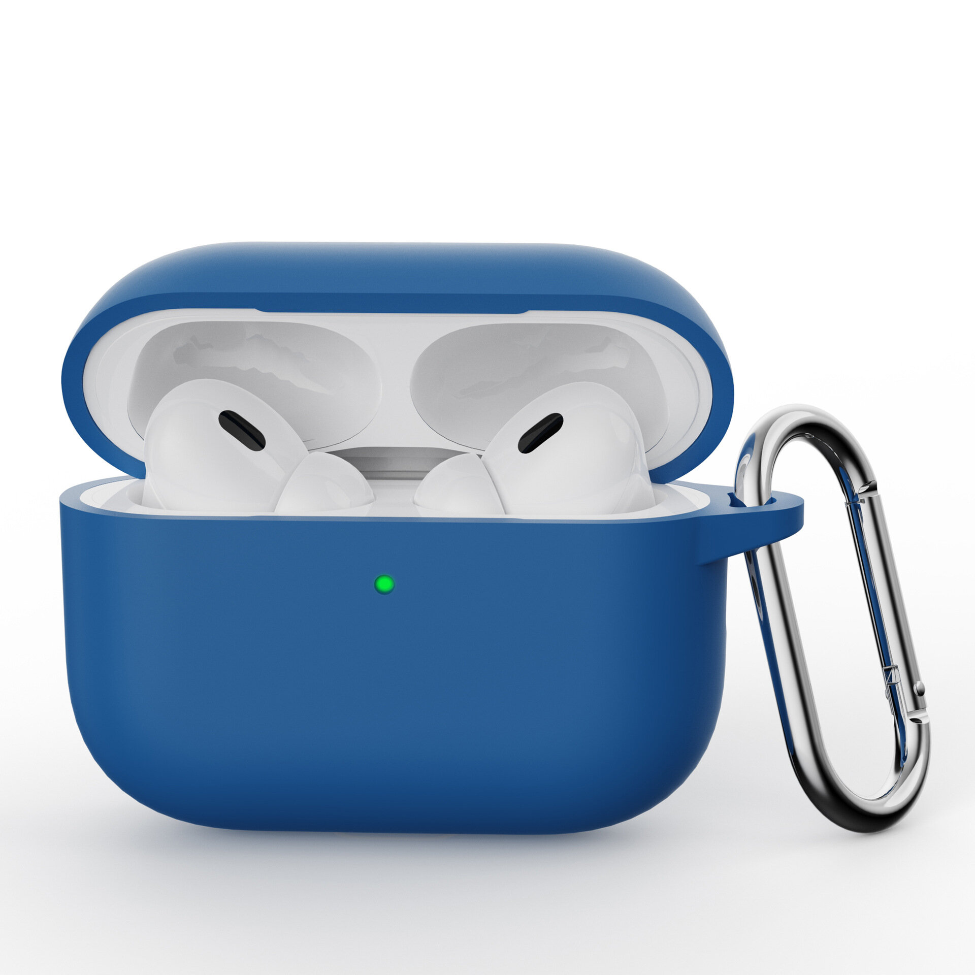 Премиум голубой силиконовый полный чехол для AirPods Pro 3, 2 мм толщины, прочный силиконовый чехол для беспроводных