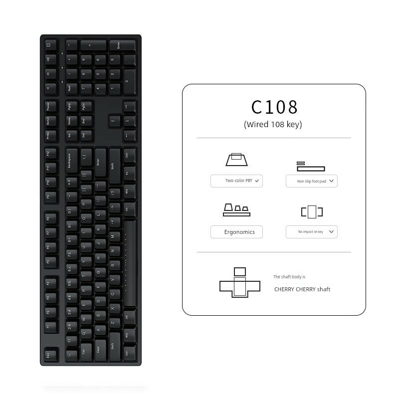 Механическая клавиатура IKBC, беспроводная и проводная, C87, переключатели Cherry, черные, красные, зеленые