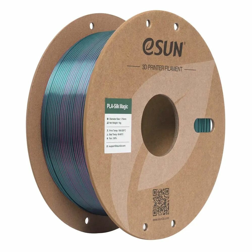 Филамент eSUN Silk-PLA Magic для 3D принтера, Пурпурно-зеленый 1 кг.