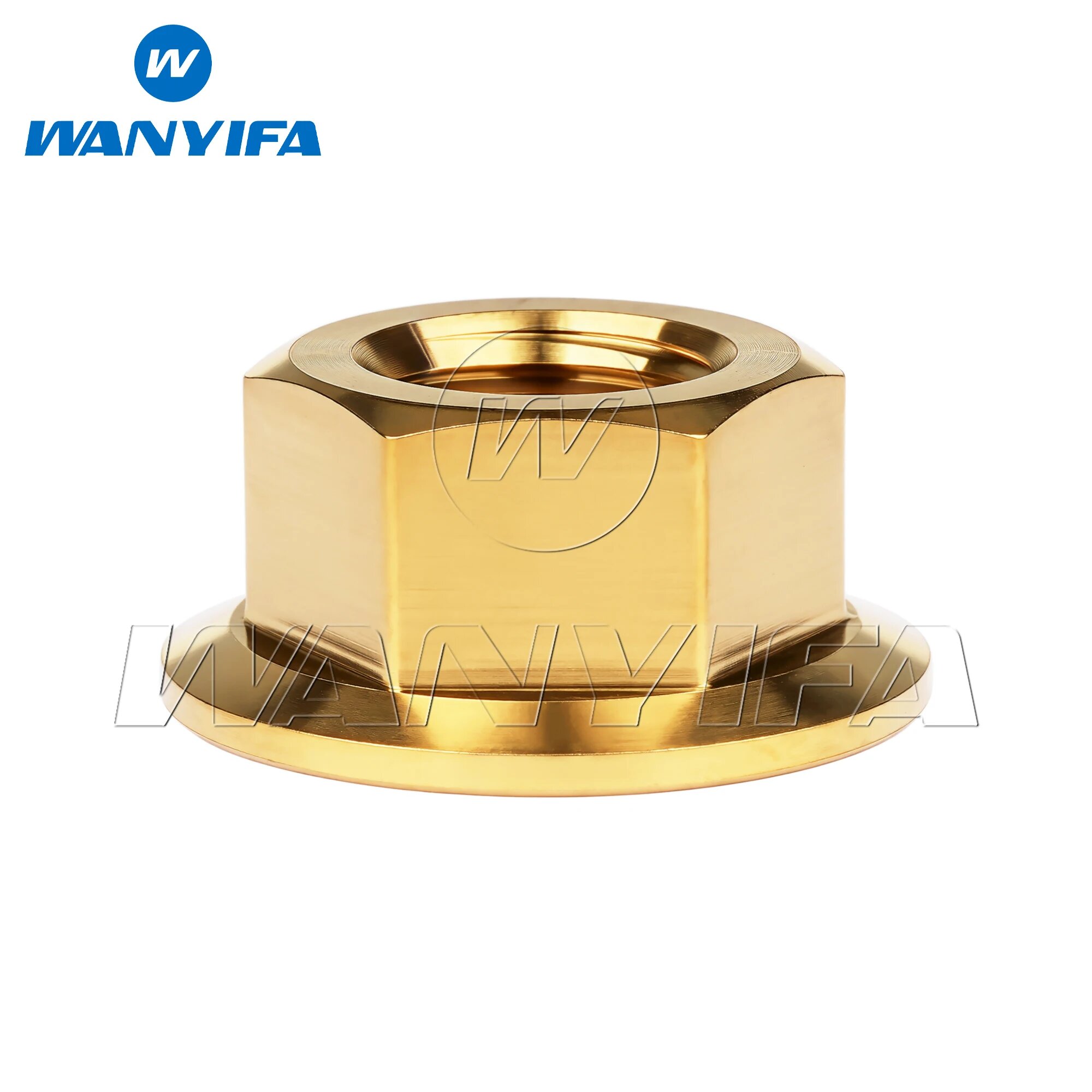 Титановые гайки Wanyifa M5 M6 M8 M10 M12 M14 M16 DIN6923 M10 Pitch 1.0mm, Gold(PVD)
