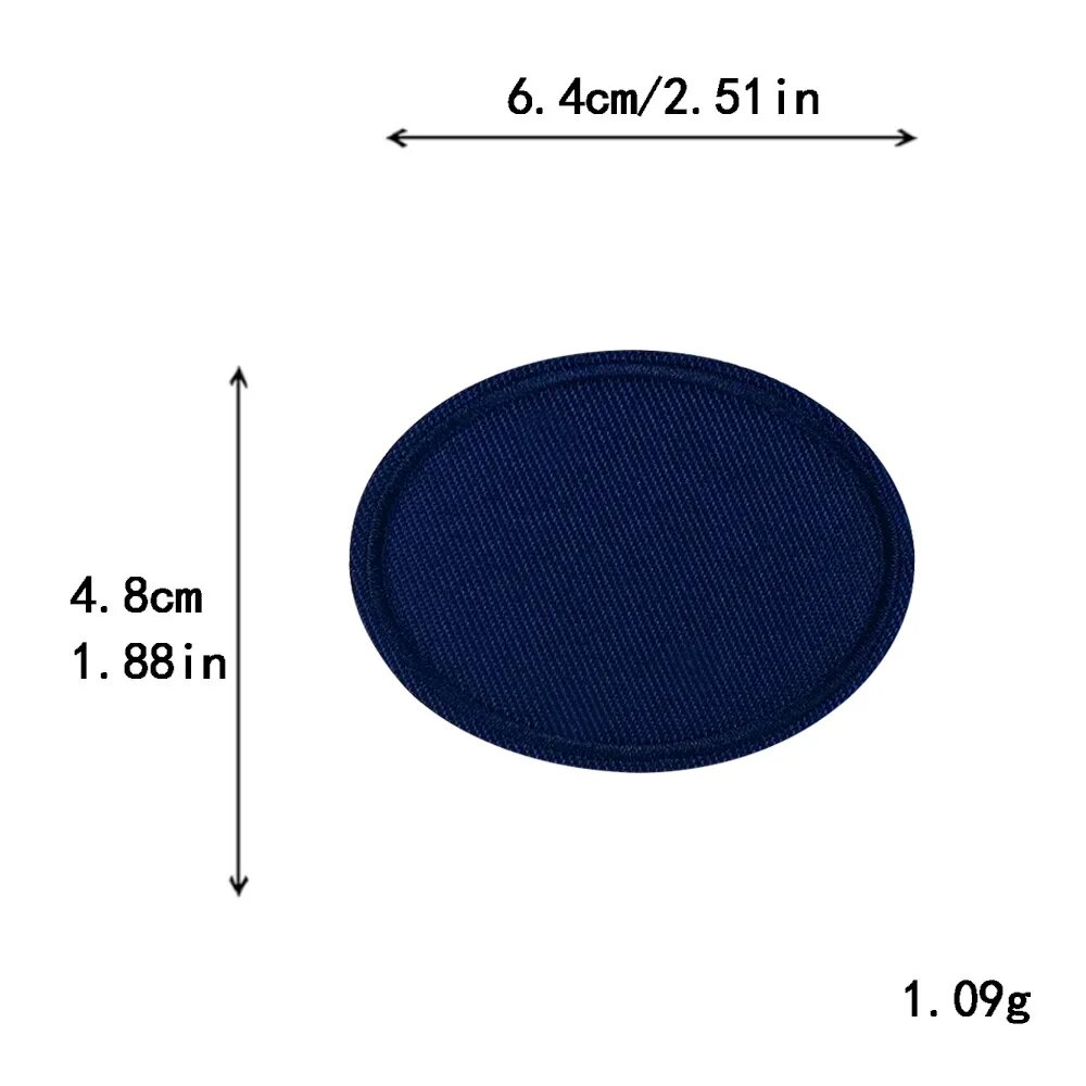 Темно-синяя нашивка круглая 6.4x4.8 см (2.51x1.88 in) (4908) blue