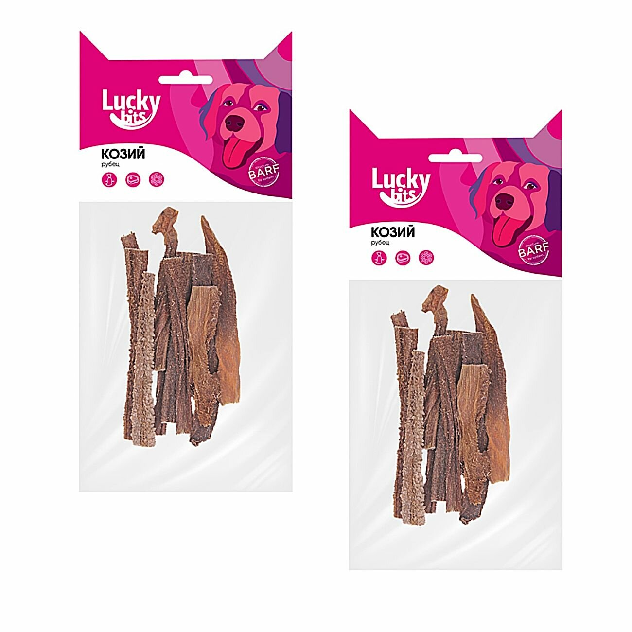 Lucky bits Козий рубец лакомство для собак 40г (2штуки)