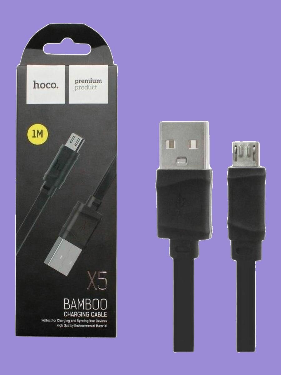 Кабель HOCO X5 Bamboo Micro черный — фото 1