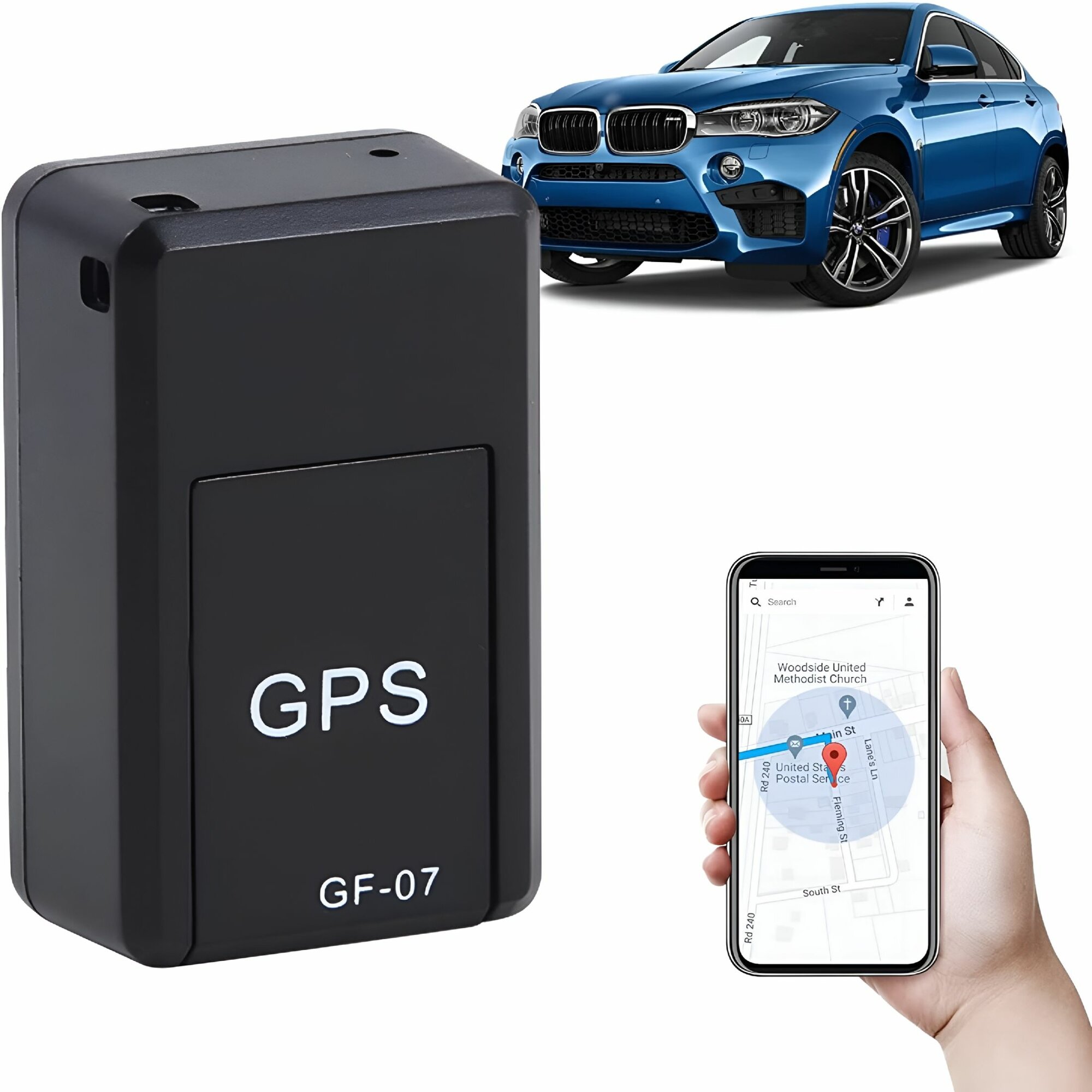GPS трекер магнитный миниатюрный для авто и людей — отслеживание в реальном времени, 8 шт, без абонентской платы