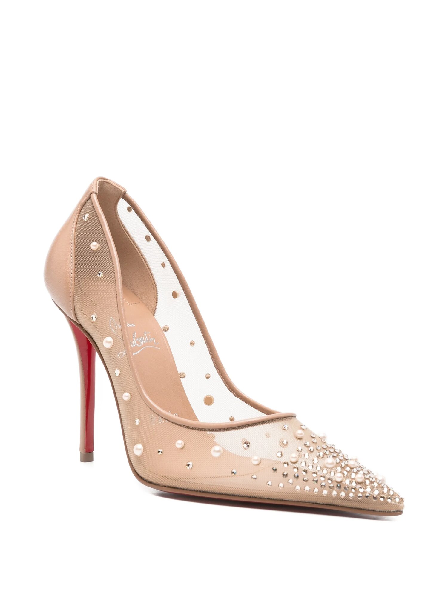Туфли Christian Louboutin Crystal-embellished mesh pumps, размер 39, разноцветный — фото 1