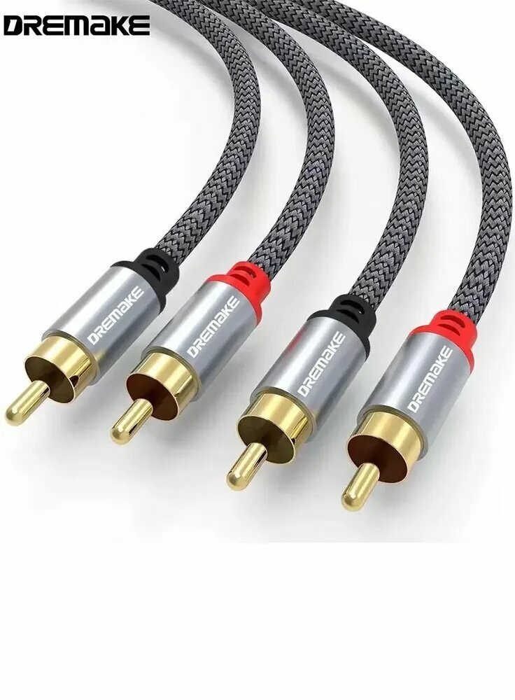 DREMAKE Аудиокабель RCA/RCA, 1.5 м, красный, черный — фото 1