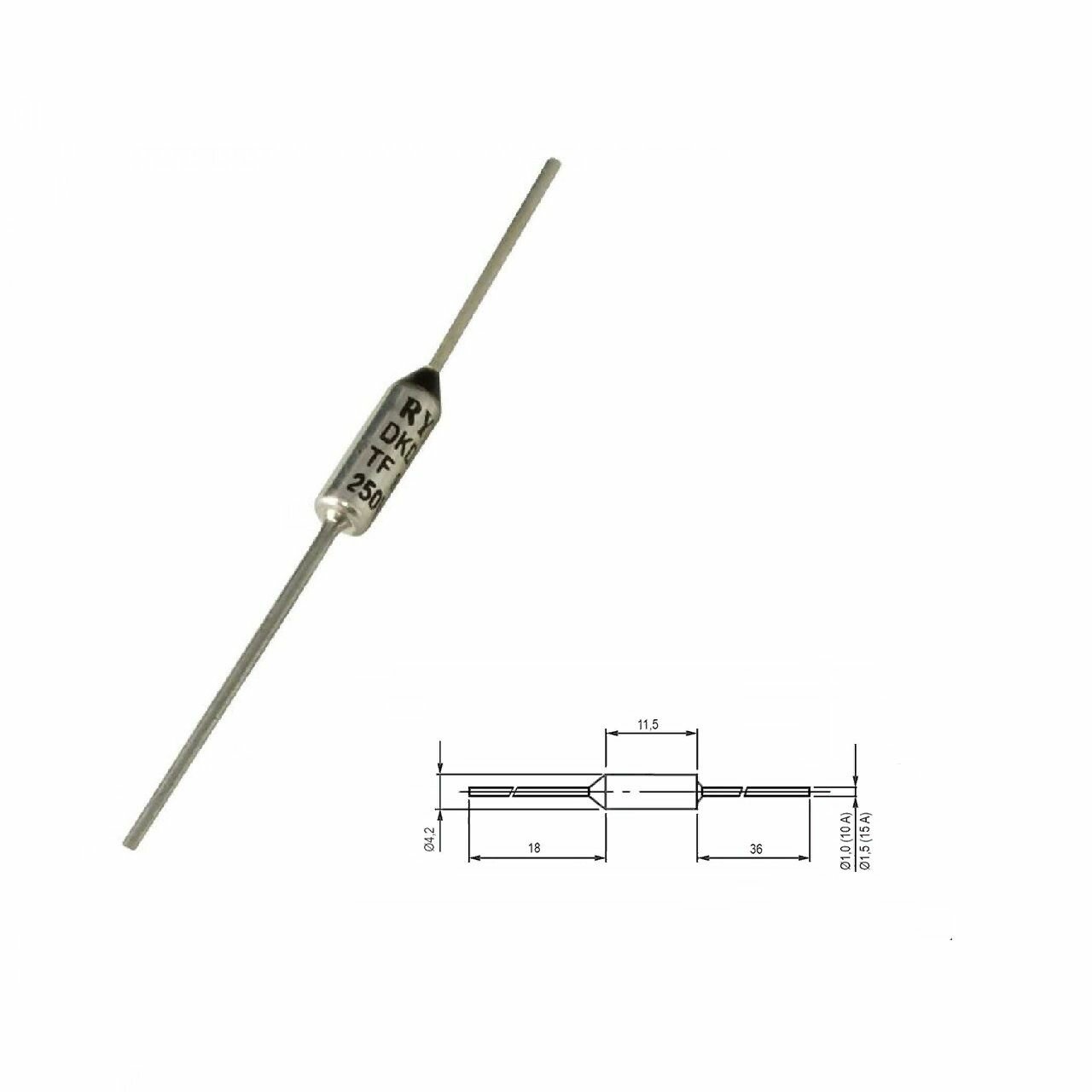 Термопредохранитель Termo fuse 228*C 15A axial