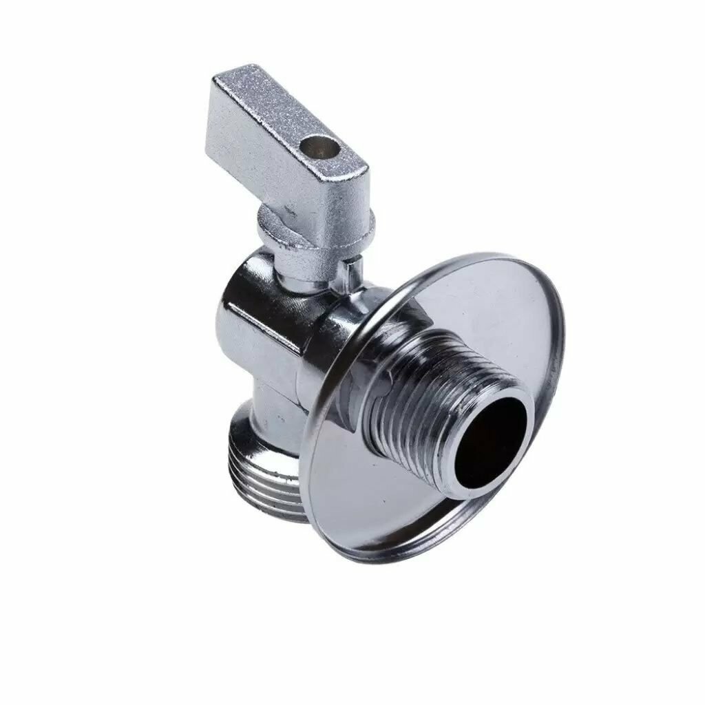 Угловой кран для бытовых приборов AquaLink 1/2"х1/2" ш-ш, хромированная запорная арматура для инженерной сантехники