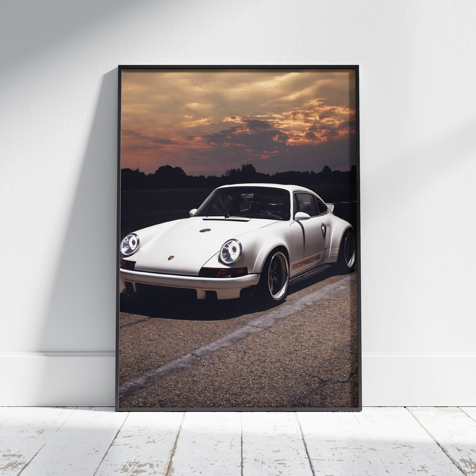 Плакат на стену для интерьера Культовые машины (Porsche 911 4) - Постер по легендарным и классическим ретро автомобилям формата А3 (30x42 см)