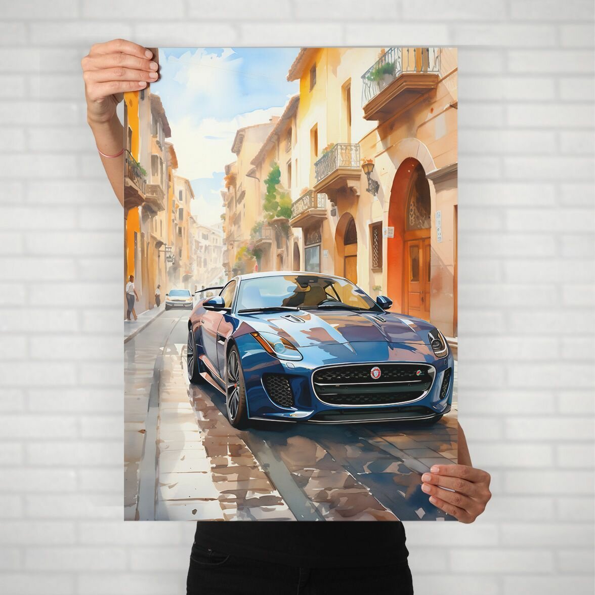 Плакат на стену для интерьера Спорткар (Jaguar F Type 4) - Постер по спортивным гоночным машинам автомобилям формата А2 (42x60 см)