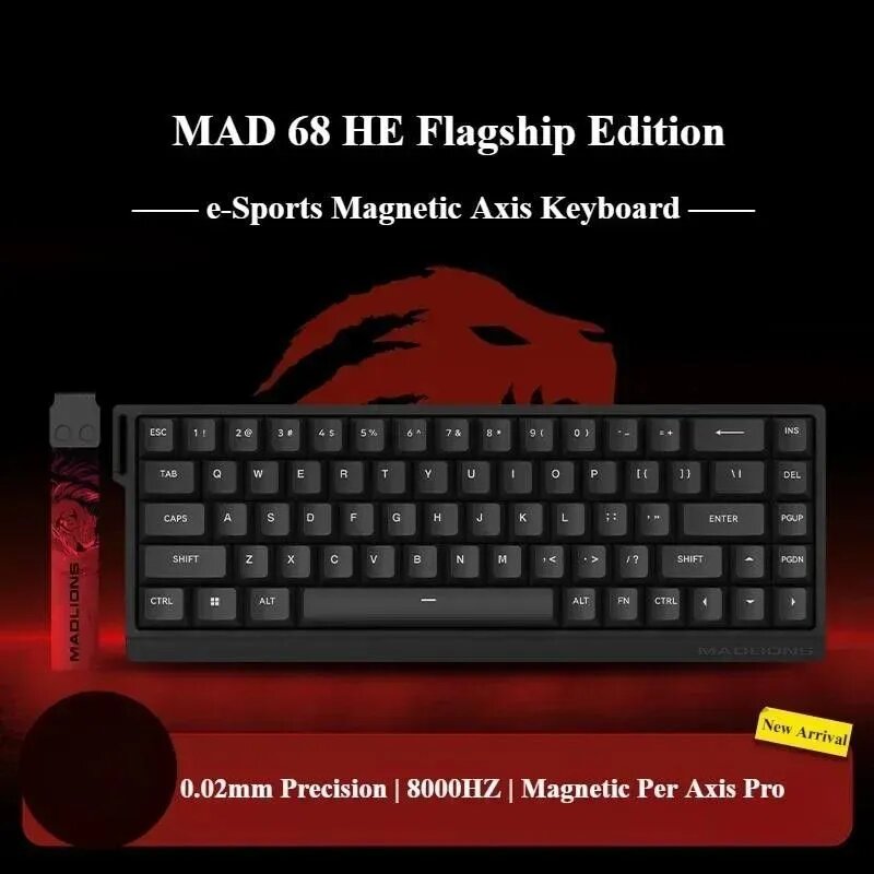 MADLIONS MAD 60/68HE Игровая клавиатура с магнитным переключателем Проводной Сетевой драйвер 8K