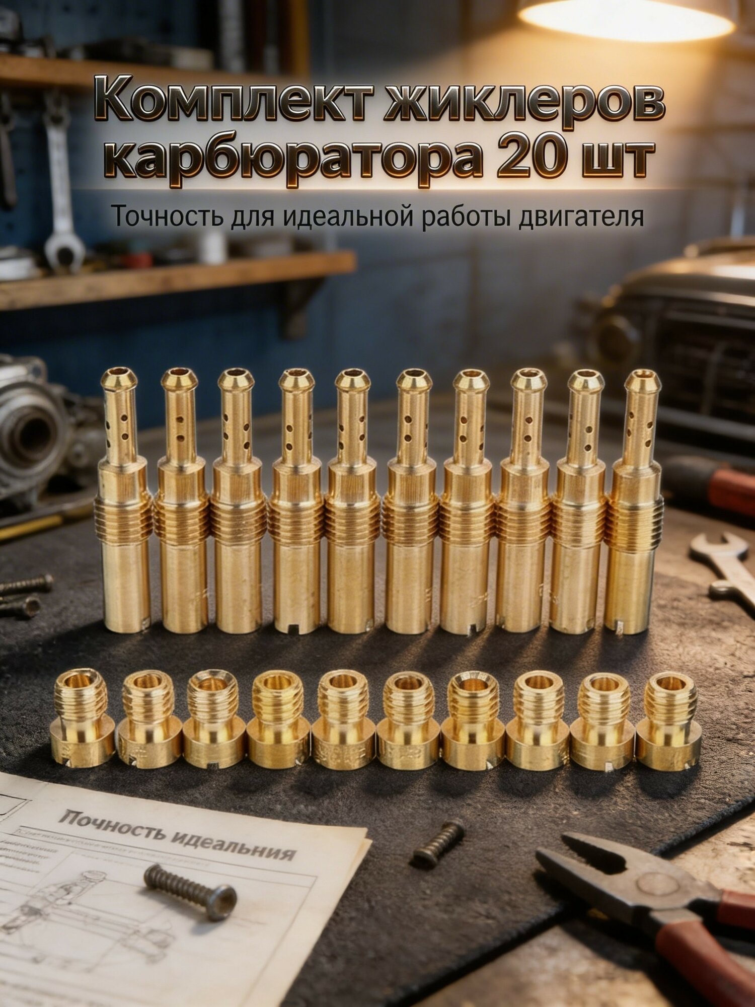Набор жиклеров для карбюратора 20 шт, металлические элементы для точной подачи топлива PWK CVK PE, для настройки и тюнинга мотоциклов и самоделок