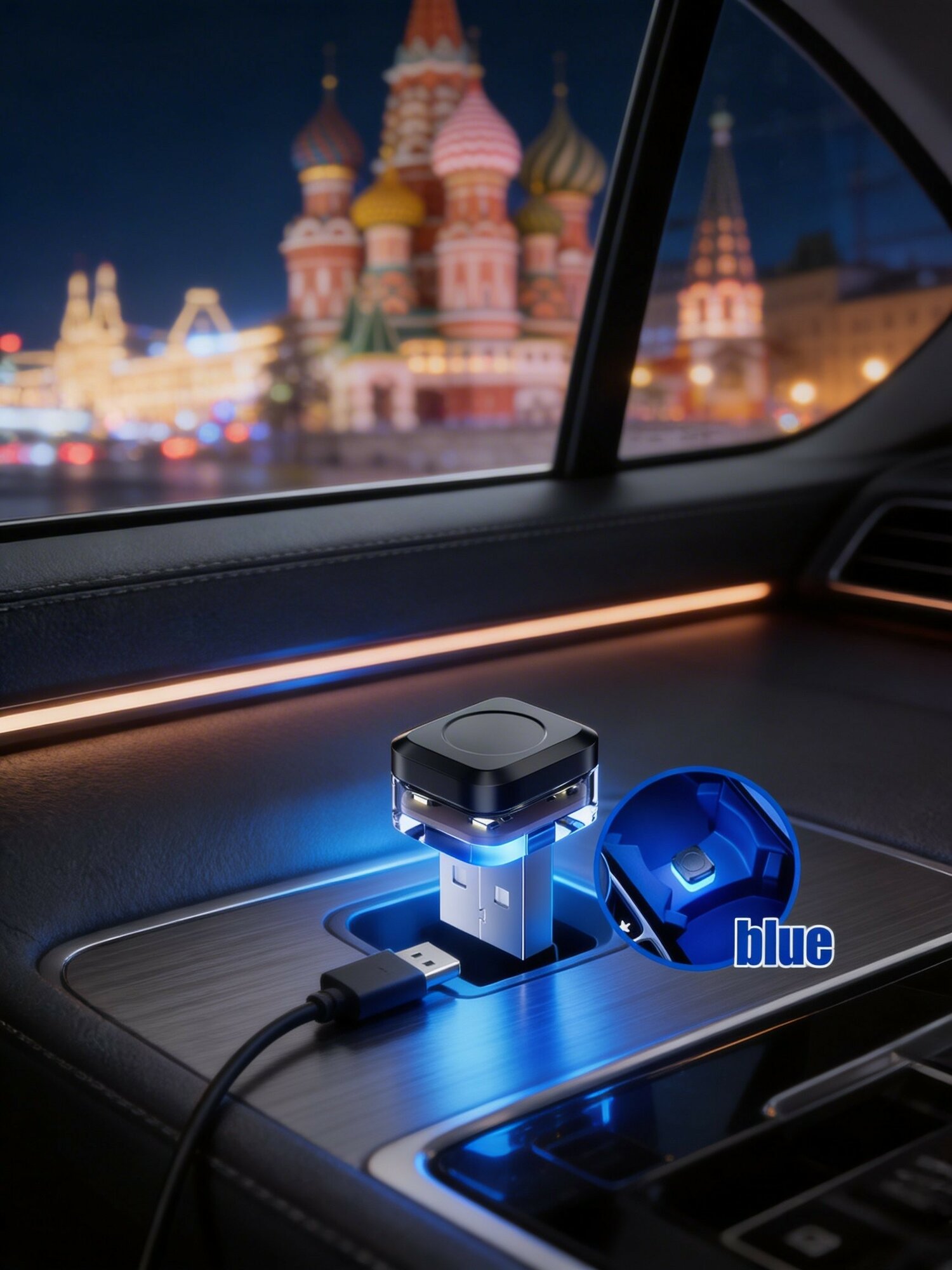 USB-светодиодная мини-лампочка, сенсорный ночник для салона автомобиля, компактная подсветка размером с палец для вспомогательного ночного освещения
