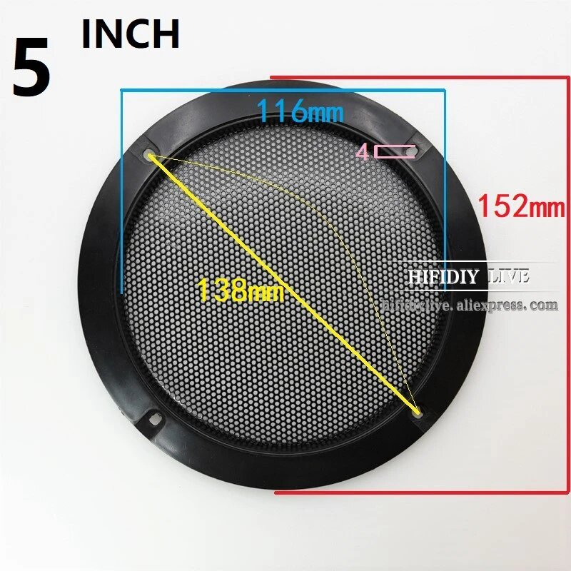 HIFIDIY LIVE Защитные сетки для динамиков 4-10 дюймов 4 Pieces, 5 INCH