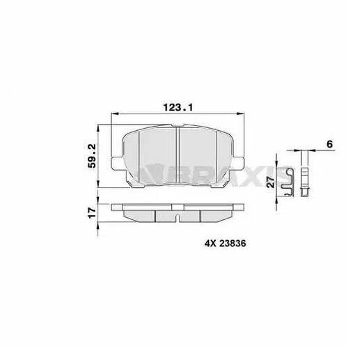 Комплект передних тормозных колодок BRAXIS AB0392 для Toyota Avensis Verso
