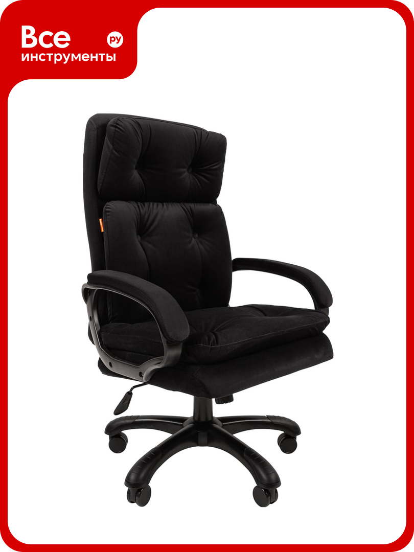 Офисное кресло CHAIRMAN 442 Россия ткань R 015 черный, черный пластик 00-07127983