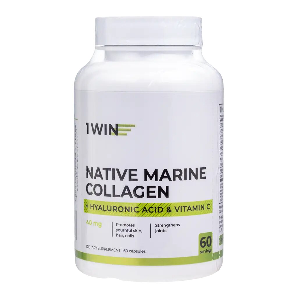 1WIN Нативный морской Коллаген+Гиалуроновая кислота+Витамин С / Native marine collagen+Hyaluronic Acid+Vitamine C капсулы массой 420 мг 60 шт