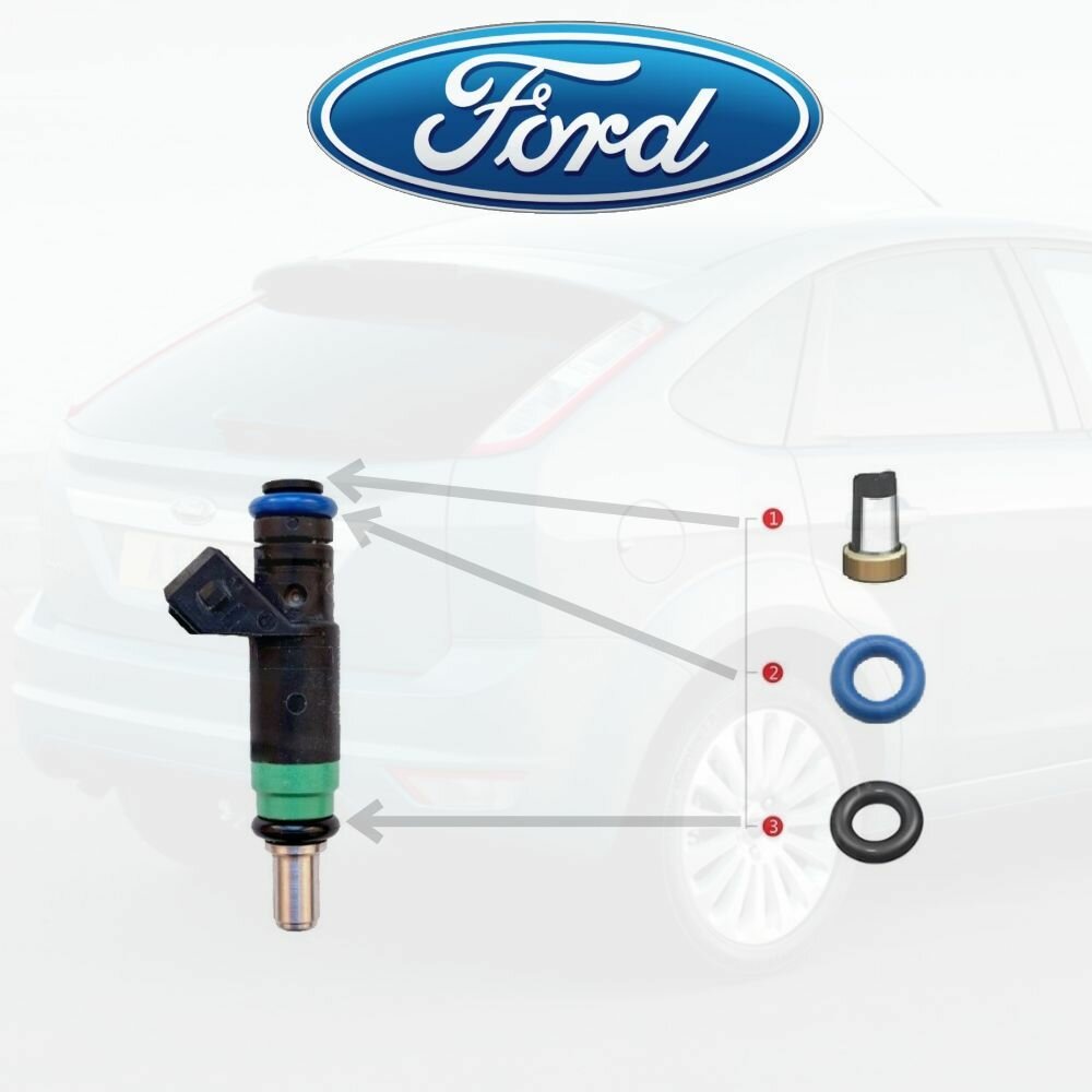 Ремкомплект на 4 форсунки 1.4 - 1.6 Ford Fiеsta Fоcus II Fusion С-МAХ Fоcus I Mondeo IV 1429840 9F593 98MF-BC