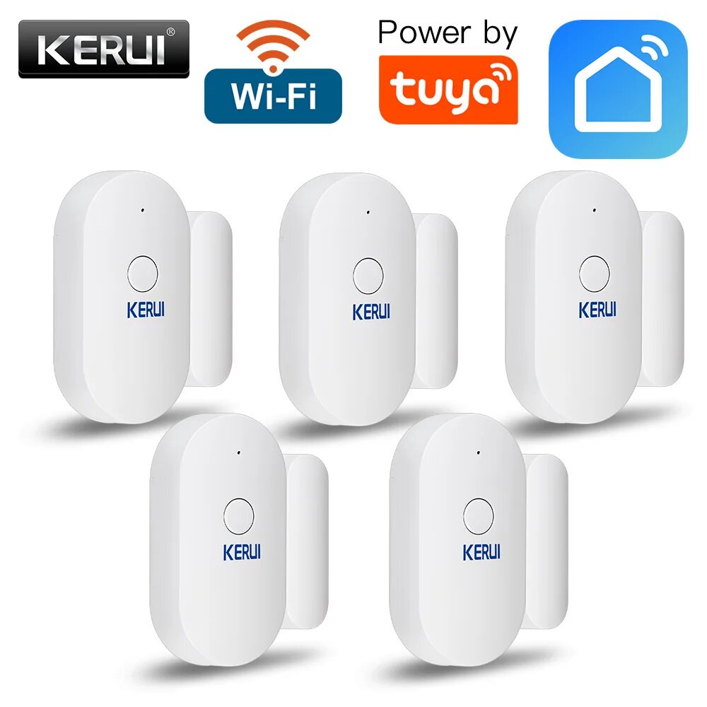 KERUI Tuya APP WiFi датчик двери с системой тревоги 120dB датчик окна умная система безопасности для дома от вторжений-5 штук