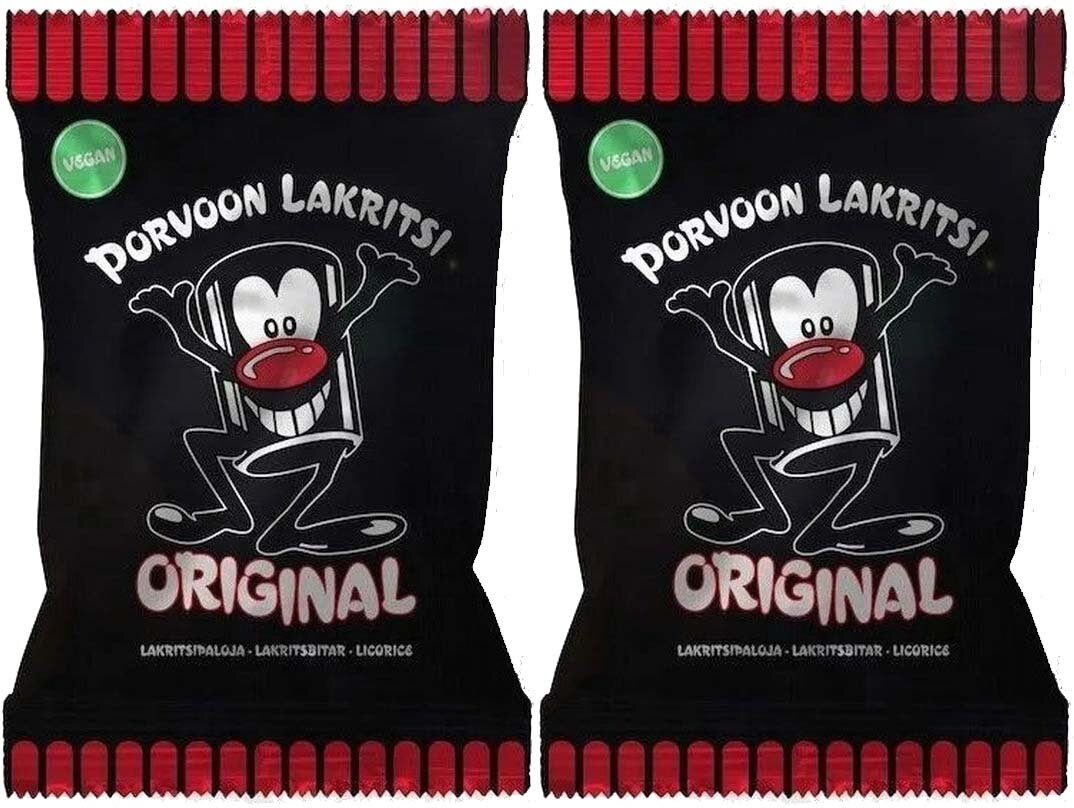 Конфеты лакричные веганские Porvoon Lakritsi Original (Финляндия) 250 гр. х 2 шт.