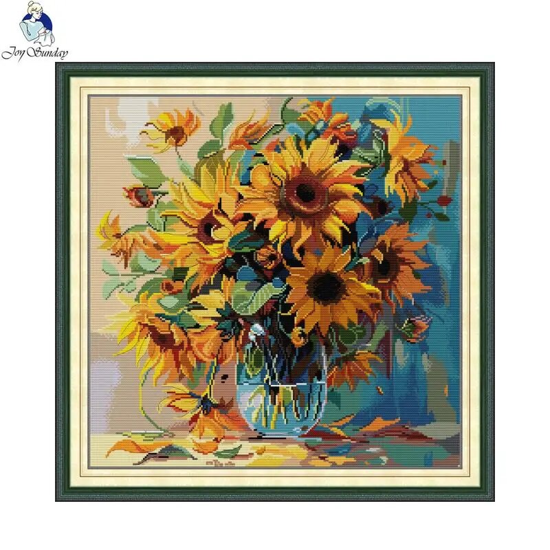 Набор для вышивки крестом Joy Sunday Подсолнух 14CT Printed Cloth
