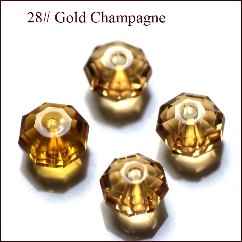 Бусины стеклянные Рондель, 4x6 мм, Gold Champagne